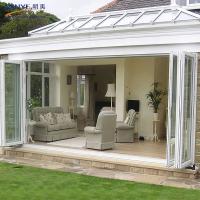 China Soundproof Aluminium Folding Glass Door Double Glazed 5+12A+5mm Toughened Glass for sale