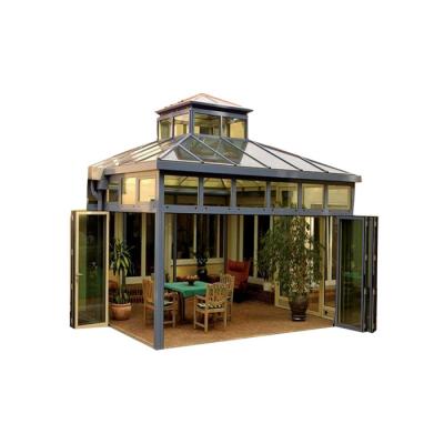 China Customized Size Aluminium Curved Glass Sunroom Outdoor Solarium 6063-T5 for sale