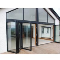 China Aluminum Alloy Crystal Bifold Door Powder Coated Folding Design 6063-T5 Thermal Break for sale