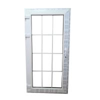 China UPVC Store Front French Glass Door White PVC Profile Double Tempered Glass 5mm for sale