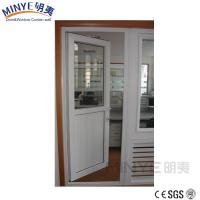 China UPVC Store Front French Glass Door White PVC Profile Double Tempered Glass 5mm for sale