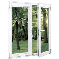 China UPVC Store Front French Glass Door White PVC Profile Double Tempered Glass 5mm for sale