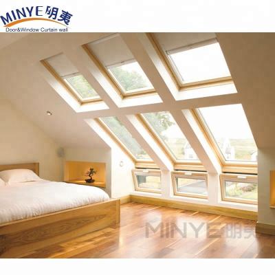 China Aluminum Vertical Open House Skylight Moon Roof Window with Fiberglass Screen Netting 5mm Tempered Glass for sale