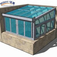 China All Season Glass House Flat Roof Thermal Break Aluminum Insulated Roof Sunroom 2.0mm for sale