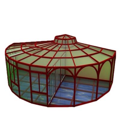 China Customized Size Portable Aluminum Sunroom Garden Room with Triangle Roof 3m x 4m for sale