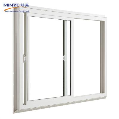 China Horizontal Opening Pattern Vinyl Sliding Window with Flange Fin and Toughened Glass for sale