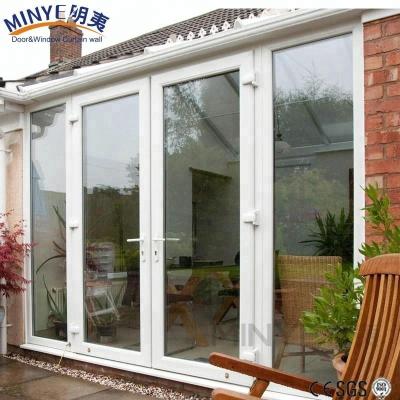 China UPVC Vinyl Frame Main Door with Double Tempered Glass 5mm 12A 5mm Waterproof for sale