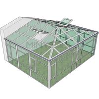 China OEM Balcony Glass Sunroom Slope Roof Design 5mm 9Ar 5mm Double Tempered Glass for sale