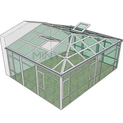China OEM Balcony Glass Sunroom Slope Roof Design 5mm 9Ar 5mm Double Tempered Glass for sale