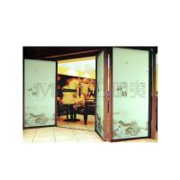 China Blue Wood Colour Modern Wooden Folding Bifold Door Durable Construction 6063-T5 Aluminum for sale