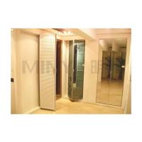 China Blue Wood Colour Modern Wooden Folding Bifold Door Durable Construction 6063-T5 Aluminum for sale
