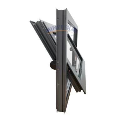 China Aluminum Horizontally Center-hung Swivel Pivot Hung Window 6063-T5 Double Glazed 5mm+12A+5mm for sale