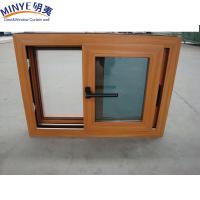 China Wood Grain Vinyl Sliding Window 2.5mm Profile German Hardware Double Glazing 5mm+12A+5mm for sale