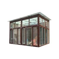 China Courtyard Customized Powder-coated Hurricane Proof Laminated Tempered Glass Sun Room for sale