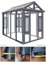 China Triangle Roof Molding Aluminum Sun Room Glass House 5mm+12A+5mm Double Glazing for Modern Design for sale