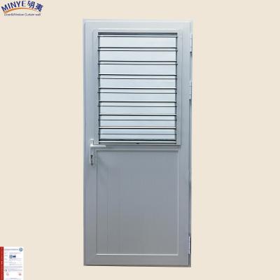 China Anodized Powder Coated Wood Grain Finished Glass Shutter for Modern Security Louver 6063-T5 for sale