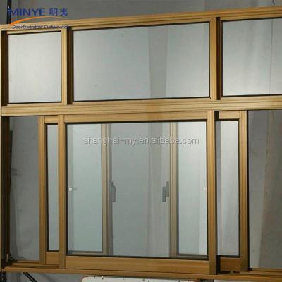 China Office Sliding Glass Window Design with Aluminum Siding 5mm Double Tempered Glazing 6063-T5 Aluminum Profile for sale