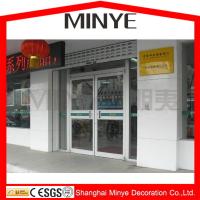 China Aluminum Double Front Door Side Opening Floor Spring Exterior Door 6063 T5 for sale