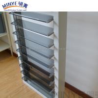 China Economy Aluminum Alloy Bathroom Louver Windows with Windproof Glass Plantation Shutters 6063-T5 for sale