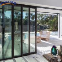 China German Style Glass Front Double Door Aluminum Sliding Stacker Doors 6063-T5 Custom Sizes for sale