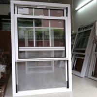 China Shanghai Vinyl Vertical Sliding Window 1.2mm Steel Reinforced Double Glazed 5mm+12A+5mm for sale