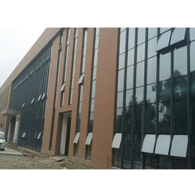China Thermal Break Aluminum Curtain Wall WM110 65W Double Tempered Insulated Glass Gold Reflective for sale