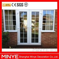 China PVC UPVC Casement Glass Main Door with Grills Good Air Tightness Water Tightness 5mm Double Glass for sale