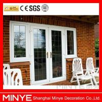 China PVC UPVC Casement Glass Main Door with Grills Good Air Tightness Water Tightness 5mm Double Glass for sale