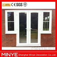 China PVC UPVC Casement Glass Main Door with Grills Good Air Tightness Water Tightness 5mm Double Glass for sale