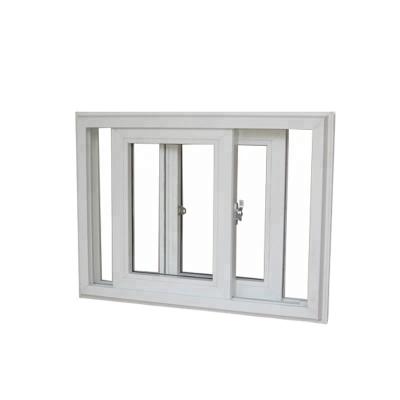 China Double Tempered Glass Hurricane Proof Impact Sliding Windows for Office Plastic Frame for sale