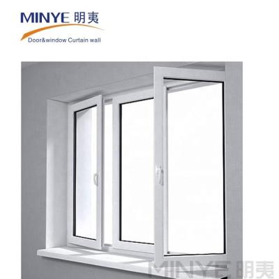 China VERTICAL Opening Pattern UPVC Frame and Glass Hot Insulation Soundproof Casement Window for sale