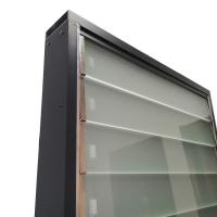 China Aluminum Manual Open Frosted Glass Plantation Shutters Window 6063-T5 Powder Coating for sale