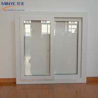 China UPVC PVC Double Glazed Sliding Windows Doors with Fiberglass Screen Netting 5mm+12A+5mm for sale