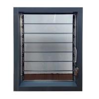 China Aluminum Manual Open Frosted Glass Plantation Shutters Window 6063-T5 Powder Coating for sale