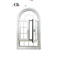 China Aluminum Cladding Wood Radius Window with Grill Design 1.4mm Profile Thickness 14mm for sale
