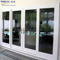 China UPVC PVC French Sliding Glass Patio Door 5mm+12A+5mm Double Glazed Waterproof for Villas for sale