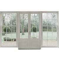 China PVC UPVC Double Glass Entry Door Natural Wood Color 5mm12A5mm Tempered Glazing for sale
