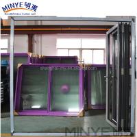 China Customized Aluminum Glass Folding Door 6063 T5 1.2mm Frame Iron Grill Window Design for sale