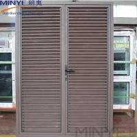 China Custom Aluminum Casement Doors with Powder Coating Finish and Louver Size 100mm for sale
