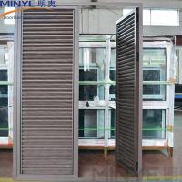 China Custom Aluminum Casement Doors with Powder Coating Finish and Louver Size 100mm for sale