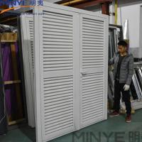 China Custom Aluminum Casement Doors with Powder Coating Finish and Louver Size 100mm for sale