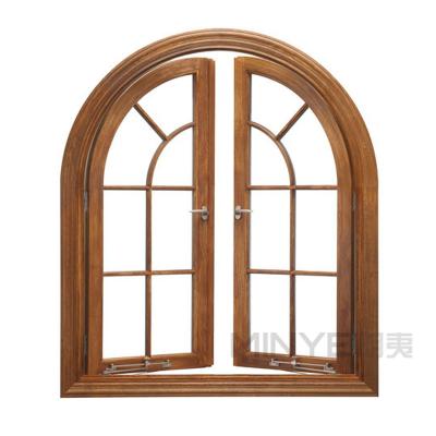 China Customized Profile Color Aluminum Alloy Frame Curved Windows with Top Round Design for sale