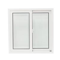 China Hotel Hurricane Impact Proof 2 Track PVC Double Glazed Sliding Windows Wood Color 5mm+12A+5mm for sale