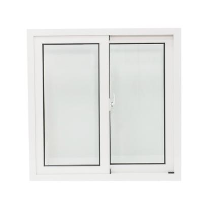 China Hotel Hurricane Impact Proof 2 Track PVC Double Glazed Sliding Windows Wood Color 5mm+12A+5mm for sale