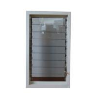 China Commercial Tinted Gray Glass Shutter Window with Adjustable Aluminum Profile and Fly Screen for sale