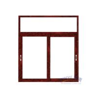 China Hotel Hurricane Impact Proof 2 Track PVC Double Glazed Sliding Windows Wood Color 5mm+12A+5mm for sale