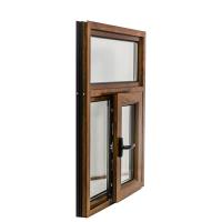 China Hotel Hurricane Impact Proof 2 Track PVC Double Glazed Sliding Windows Wood Color 5mm+12A+5mm for sale
