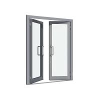 China Commercial Fire Rated Glass Doors Frameless Design 5mm Tempered Glass Thermal Break Aluminum Profile for sale