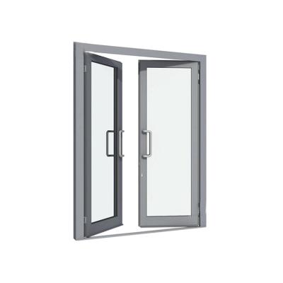 China Commercial Fire Rated Glass Doors Frameless Design 5mm Tempered Glass Thermal Break Aluminum Profile for sale
