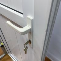 China Double Tempered Glass French Style UPVC Vertical Hinged Door 5mm+12A+5mm for PVC Gusset Door Exporter for sale